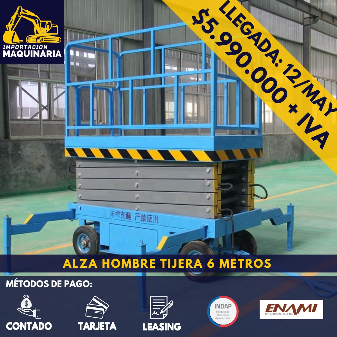 Alza Hombre Tijera 6 Metros – Importacion Maquinaria